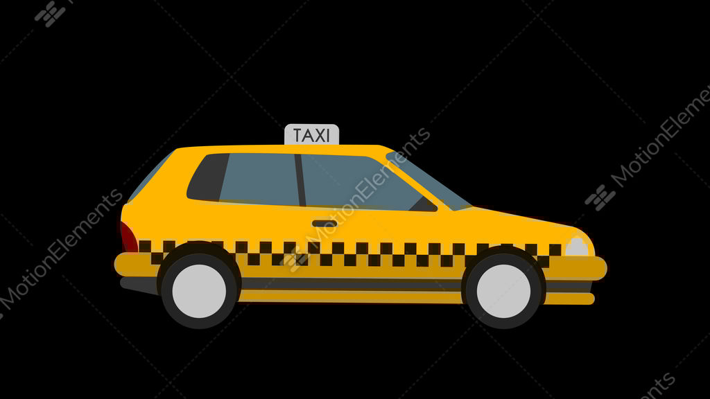 Animated Cartoon Taxi 4k Loopable Stock Animation | 10306060