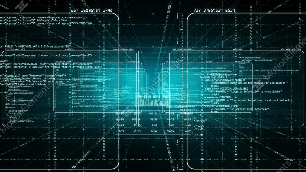 Computer Program Code Running In Virtual Space. Green Version. Seamless Loop. 4K Stock Animation ...