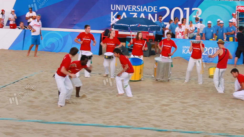 Athletes In Red And White Uniform Show Capoeira Fight Stock video ...
