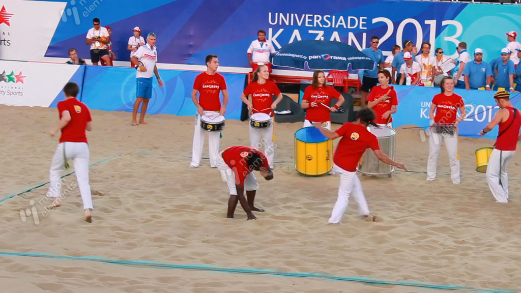 Athletes In Red And White Uniform Show Capoeira Fight Stock video ...