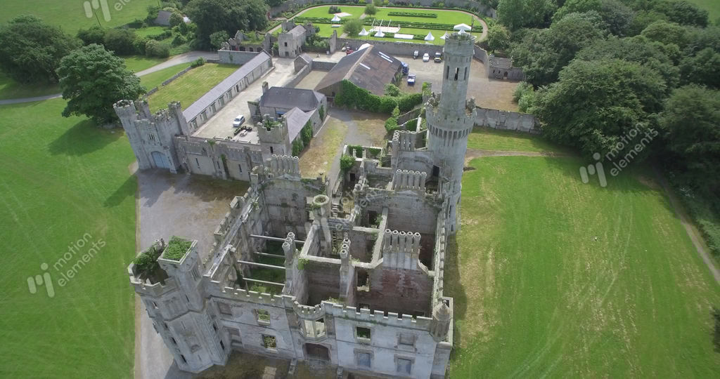 Aerial, Ducketts Grove And Gardens, County Carlow, Ireland Stock video ...