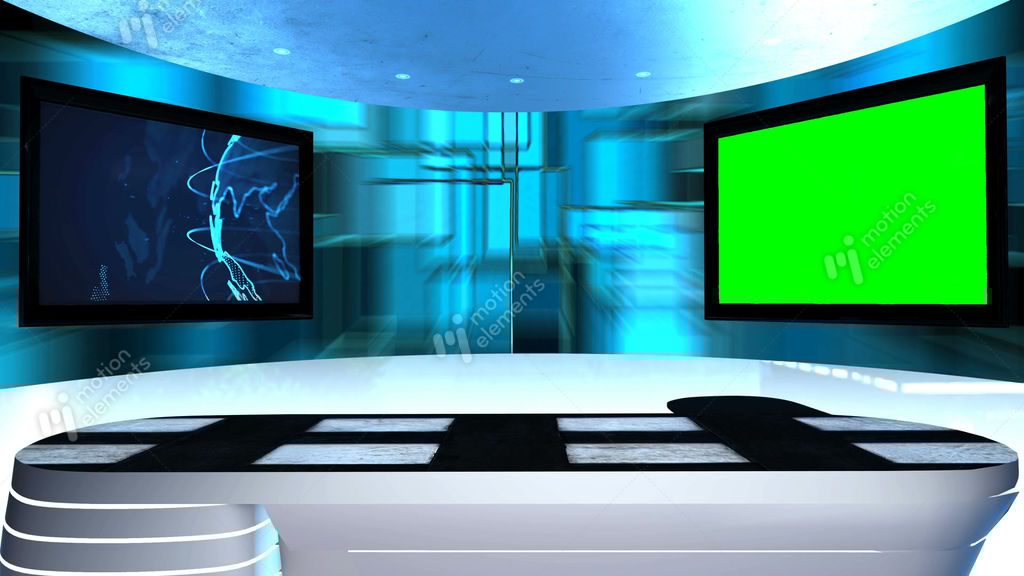 Virtual Studio With A Table And Two TV Screens. Virtual Tv Studio Is ...