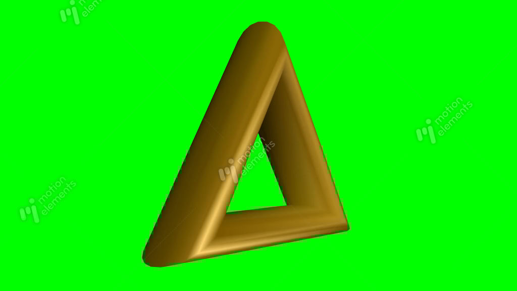 Abstract Creative Animation With Triangles. Metallic Triangles On Green ...
