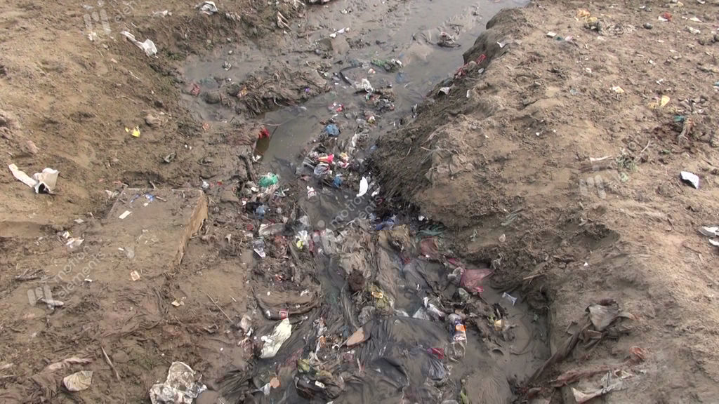 Polluted Dirty Open Sewerage Channel On Ganges River Coast In Varanasi ...