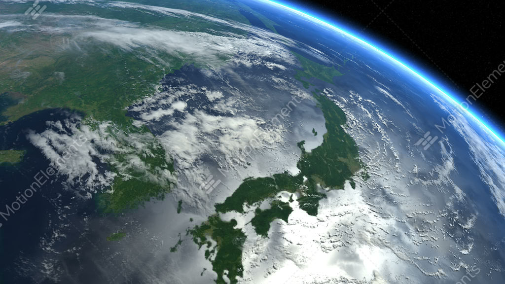Japan From Space. Japanese Islands. Earth From Space Stock Animation ...