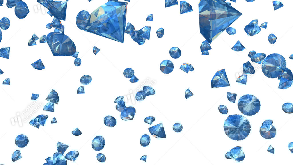 Diamonds Falling On White (Loop With Matte) Stock Animation | 9106453