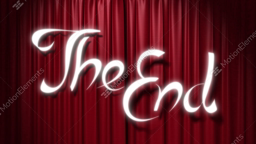 Closing Red Curtain With A Title "the End" Stock Animation | 1144937