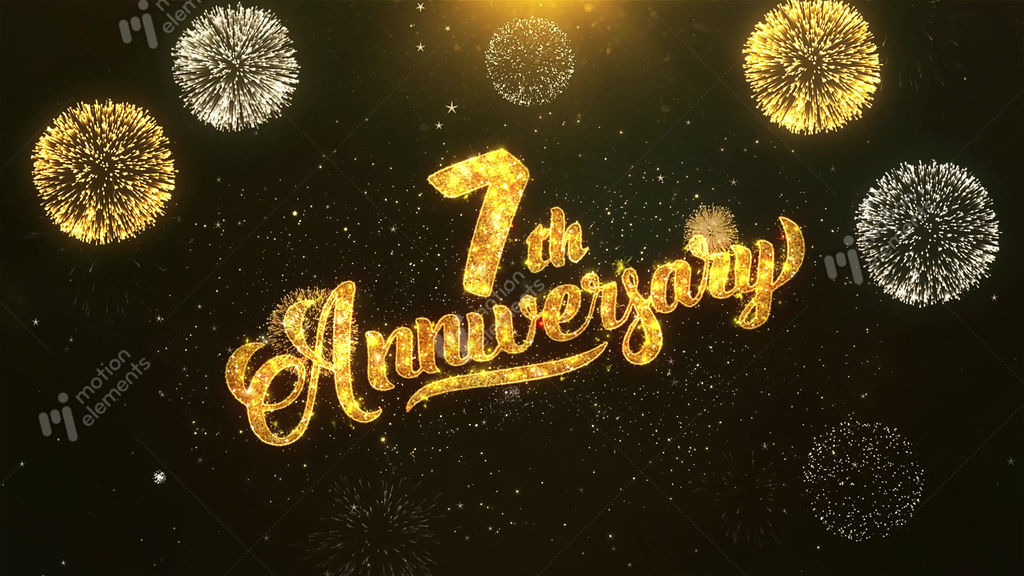 7th Happy Anniversary Celebration Wishes Greeting Text On Golden 7th Happy Anniversary Celebration Wishes Greeting Text On Golden