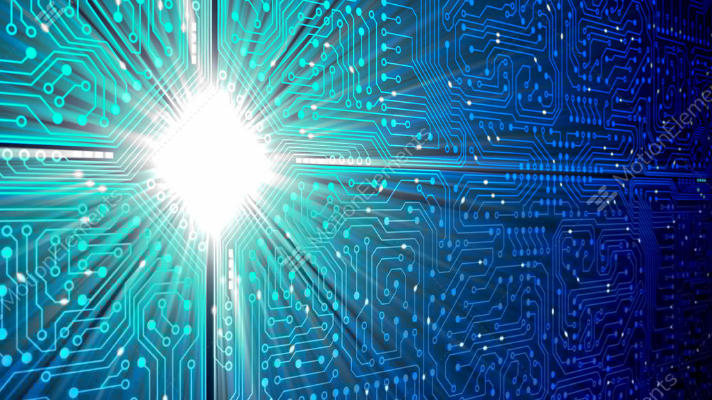 Data Stream, Transfer, Communications. Abstract Circuit Board With Chip ...