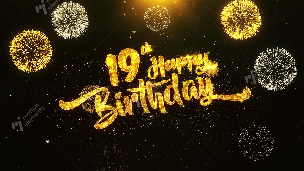 19th Happy Birthday Text Greeting, Wishes, Celebration, Invitation ...