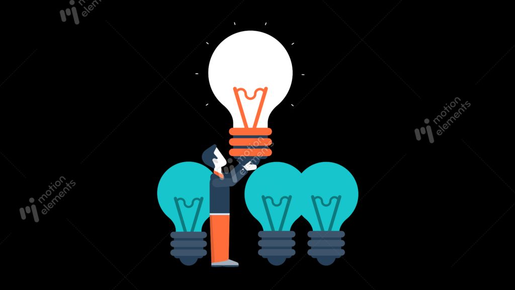 Business Idea Light Bulb Innovation Animation Transparent Vector Motion ...