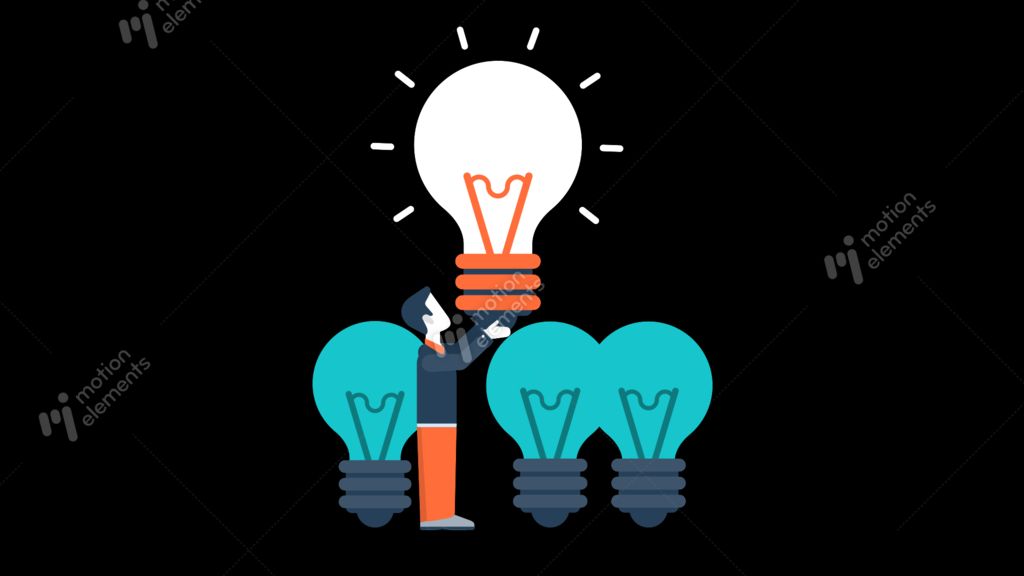 Business Idea Light Bulb Innovation Animation Transparent Vector Motion ...