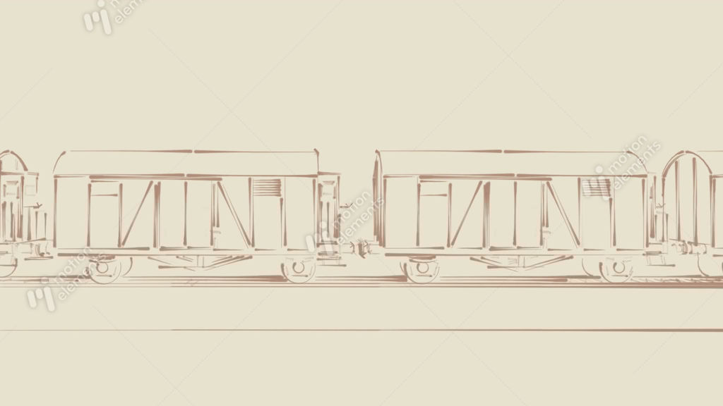 Old Steam Train Outline Cartoon 2D Animation Stock Animation | 9280730