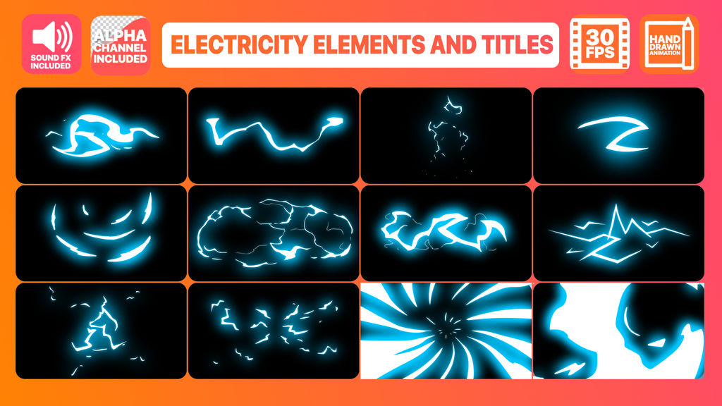 Electricity Elements And Titles Motion Graphics Template | 13120546