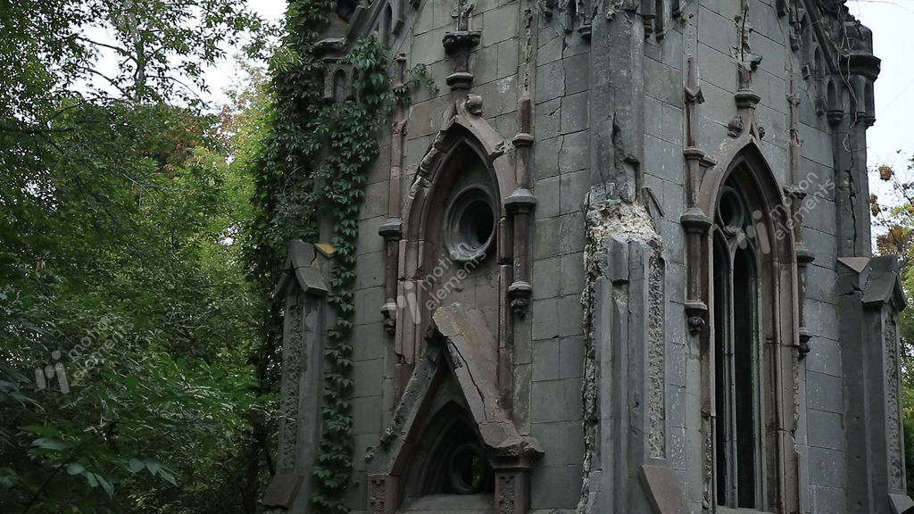 Ancient Crypt With Statues In Graveyard Cemetery Stock video footage ...
