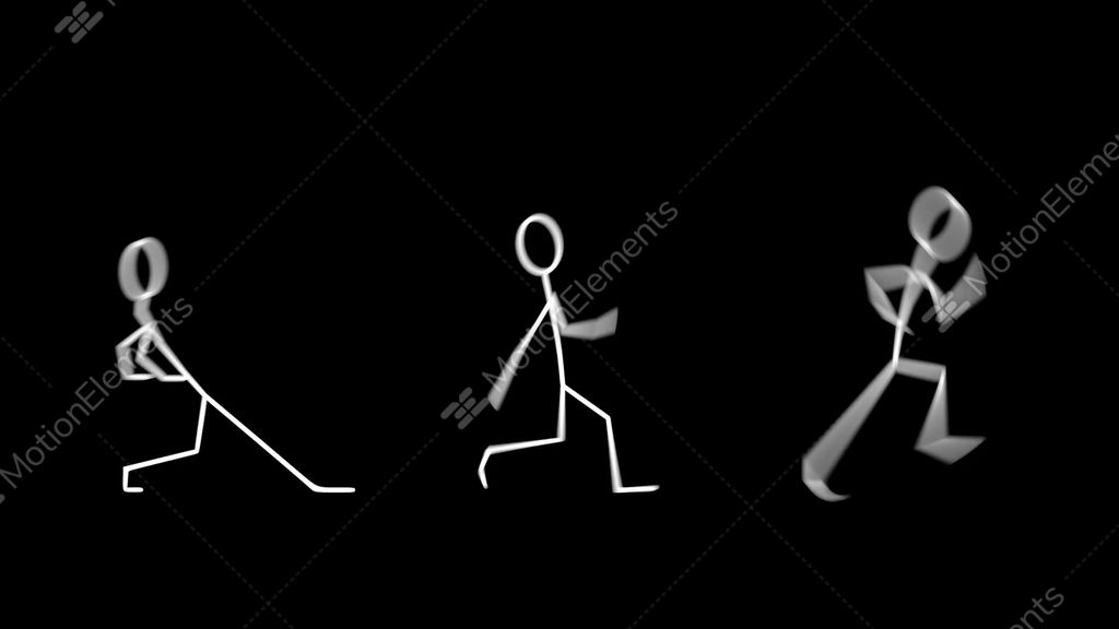 Stickman Walk Cycles Stock Animation | 9497851