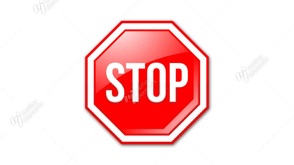 Octagonal And Glossy STOP Road Sign Animated On Transparent Background ...