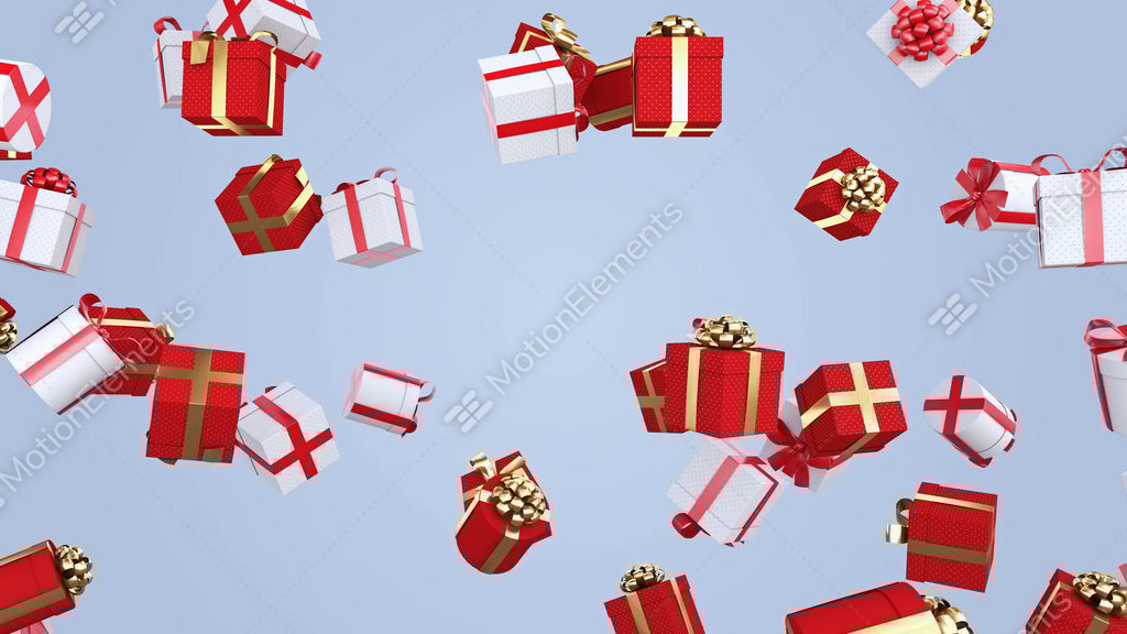 Gifts Falling From The Sky. Red And White Christmas Gifts. Seamless ...