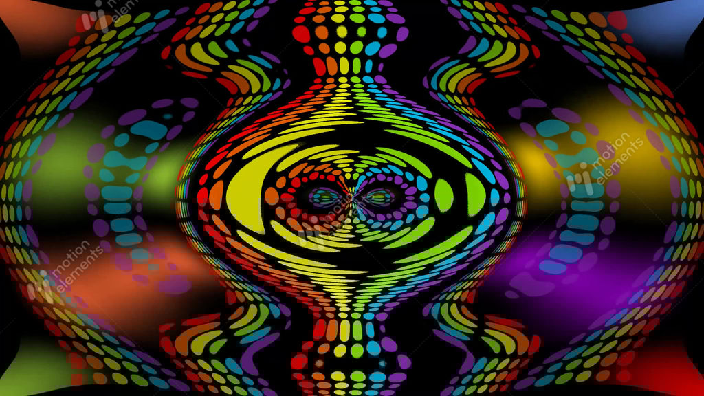 Psychedelic Multicolored Lights Moving On Black Background And Creating ...