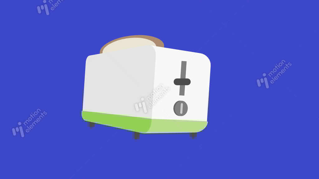 Toaster Animation With Pop Up Slices On Blue Screen: Matte + Looping ...
