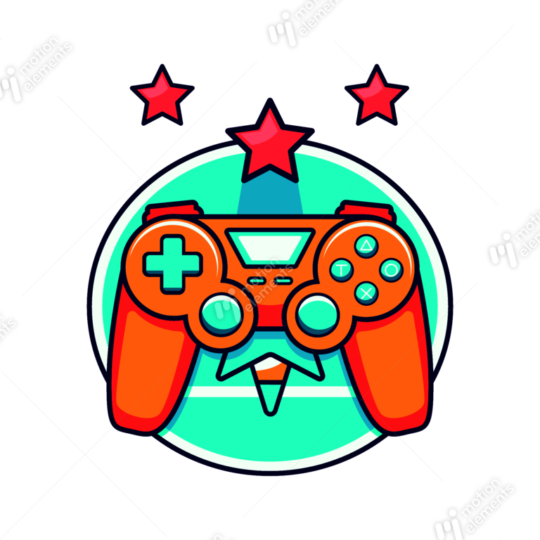 Cartoon Game Controller Logo