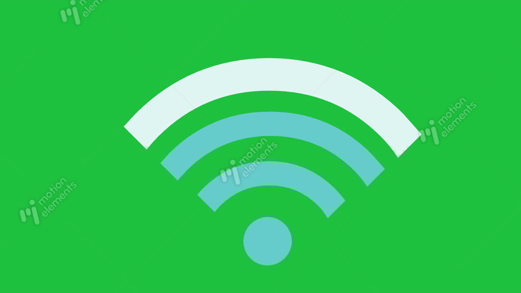WiFi Signal Animated On Green Screen: Looping Stock Animation | 2800955