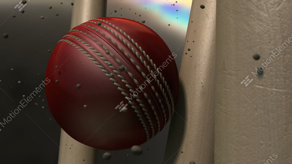 Cricket Ball Hitting Wickets Closeup Animation Stock Animation | 3172567