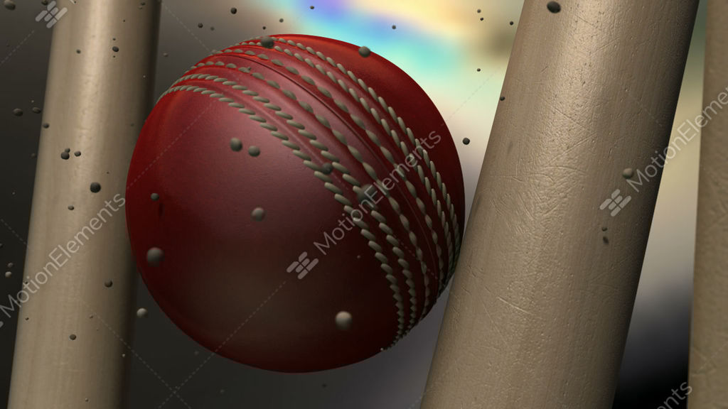 Cricket Ball Hitting Wickets Closeup Animation Stock Animation | 3172567