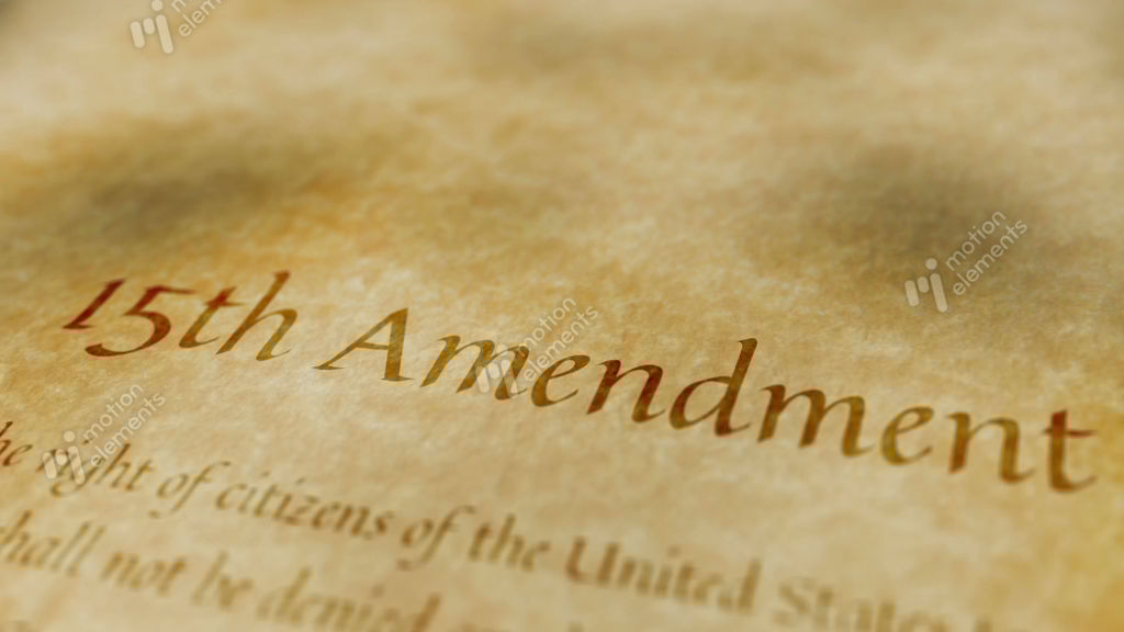 Historic Document 15th Amendment Stock Animation | 5453661