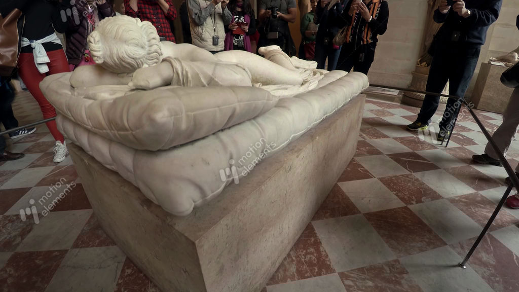 Sculpture Of Borghese Hermaphrodite In The Louvre Museum In Paris ...